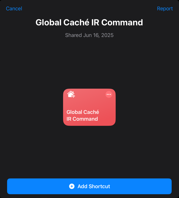 Sending an IR command with Apple Shortcuts – Global Caché Support Portal