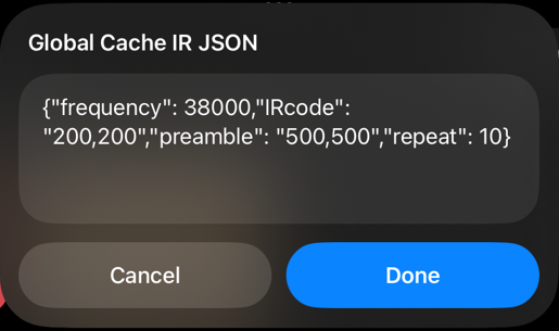 Sending an IR command with Apple Shortcuts – Global Caché Support Portal